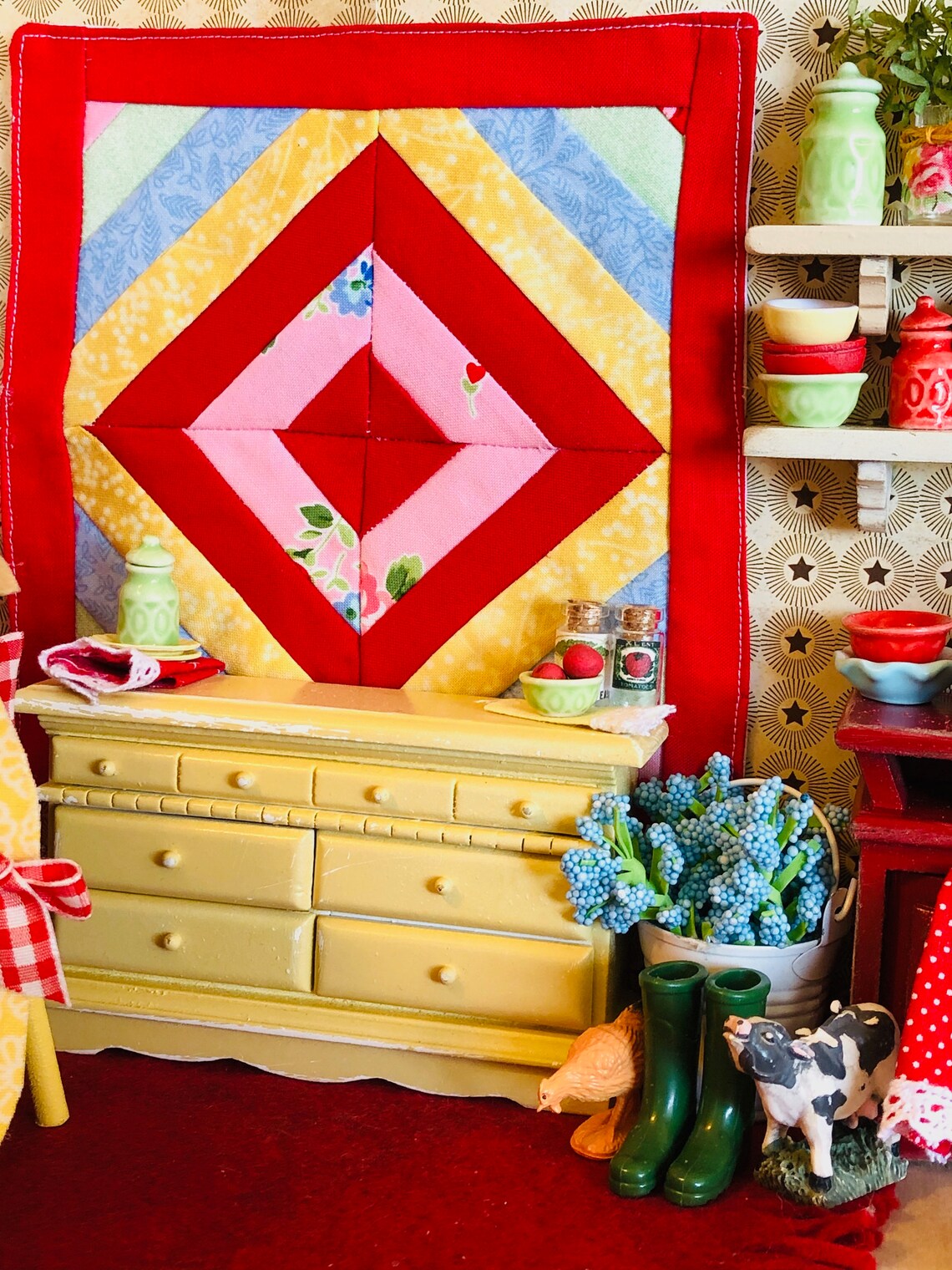 Vintage Farmhouse Miniature Quilt Pattern PDF Download. | Etsy