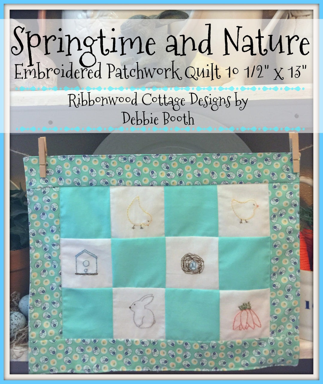 Springtime Embroidery Seasonal Patchwork Quilt 10 1/2 X 13 PDF Pattern - Etsy