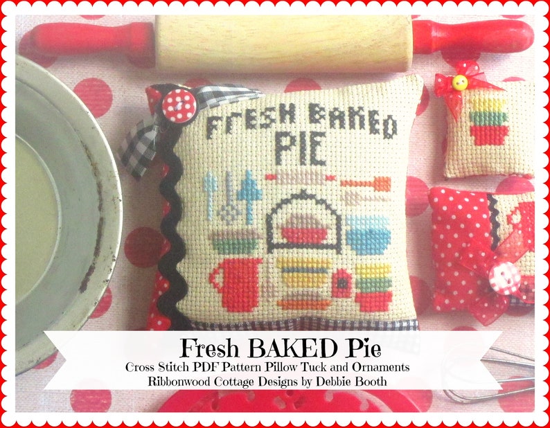 Cross Stitch Pattern Fresh Baked Pie Cross Stitch PDF Pattern | Etsy