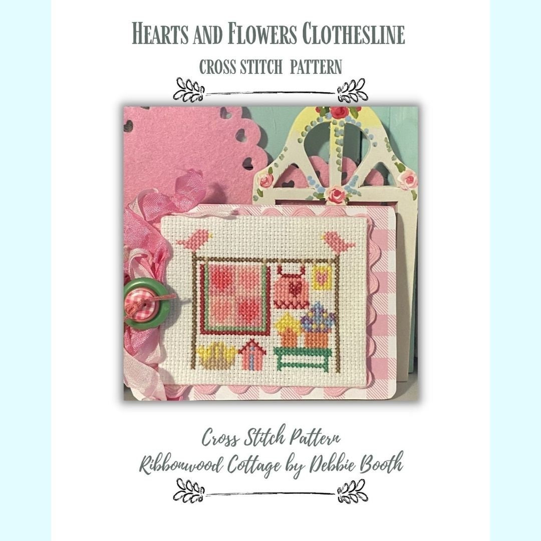 Cross Stitch Valentine Quilts - Heart and Flowers Quilt Clothesline ...