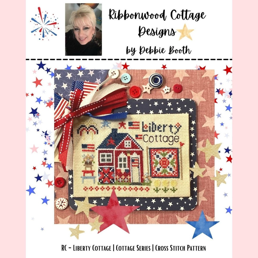 Liberty Cottage Cross Stitch Pattern | Patriotic Home (digital Download ...