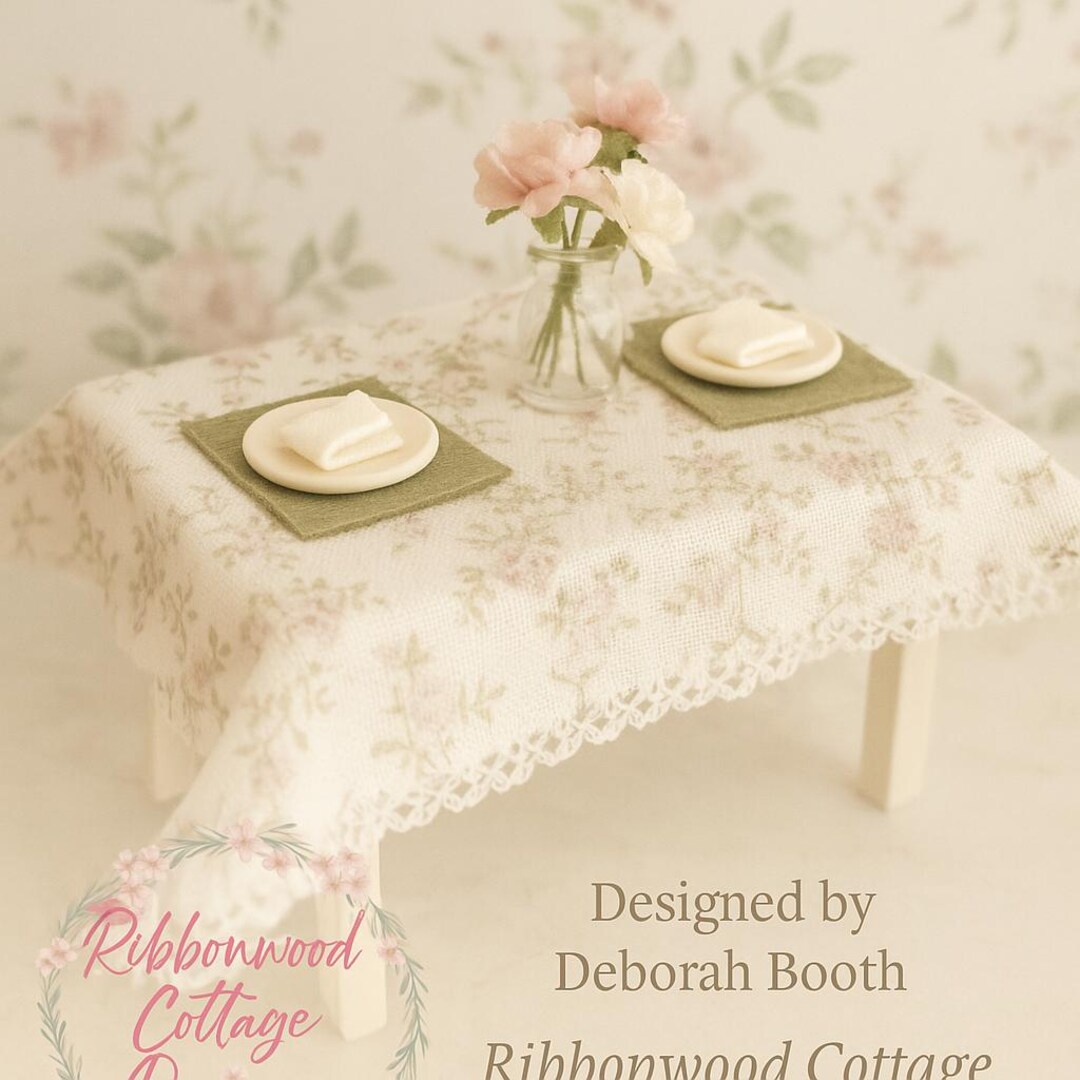 Pattern - Miniature Cottage Style Tablesetting, Tablecloth, Napkins ...