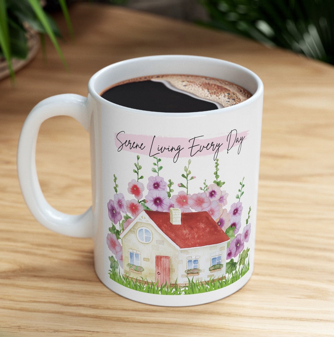 Cottage Style Coffee Cups Cottagecore Mug Serene Ceramic 11oz, 11oz - Etsy