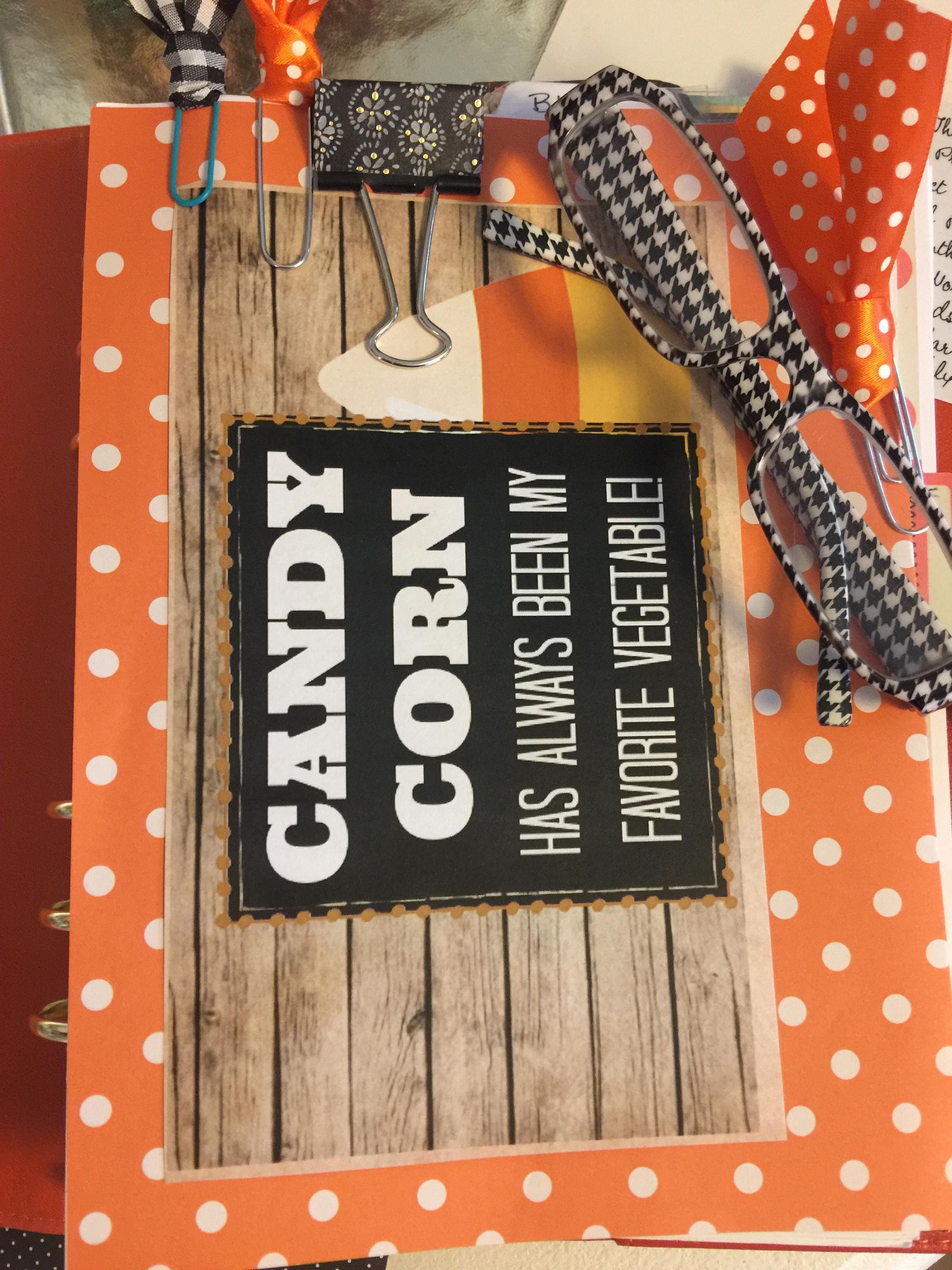 Halloween Planner Printable Candy Corn and Halloween Art | Etsy