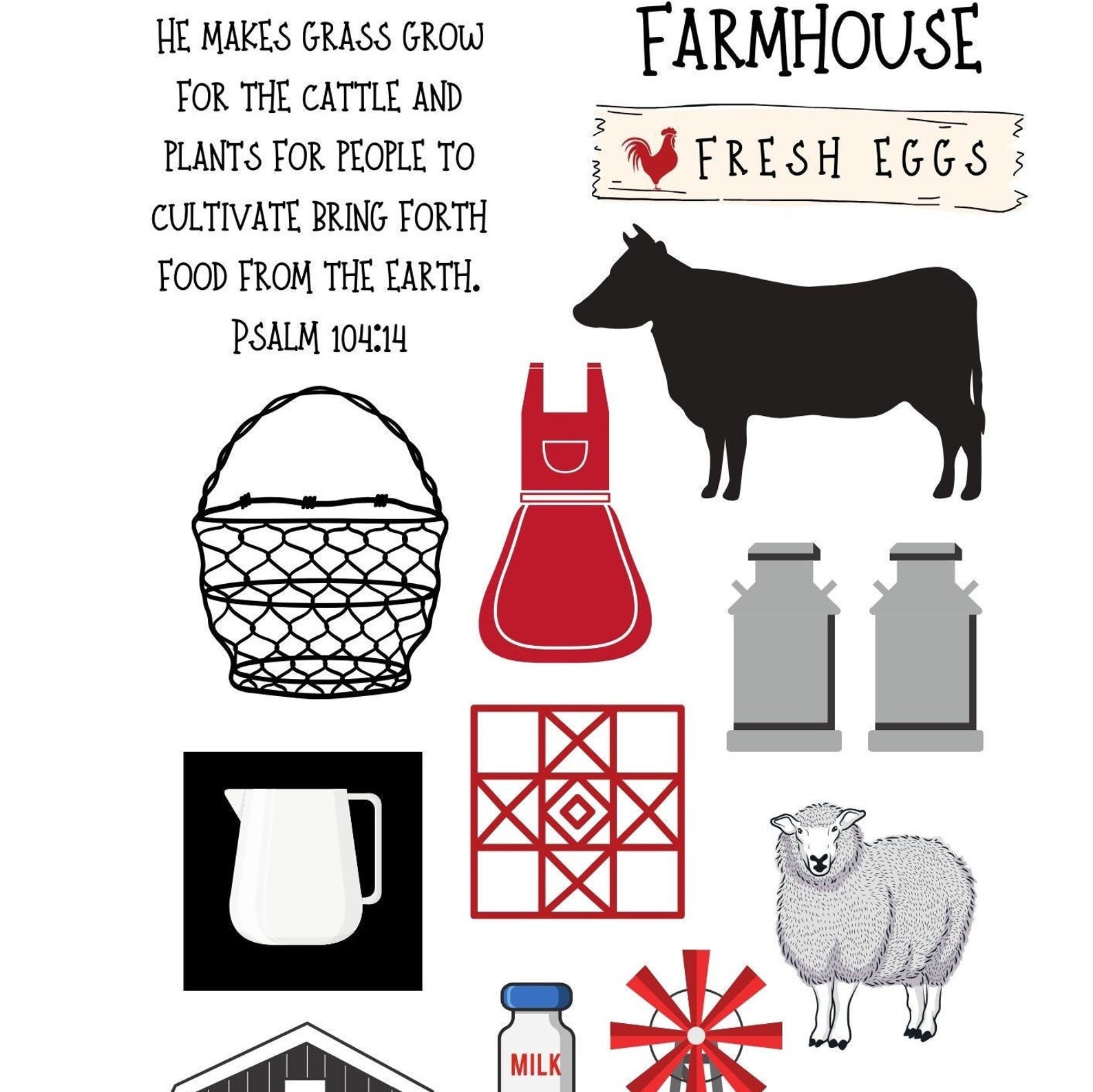 Planner Printable Farmhouse Scripture Clipart Journal - Etsy