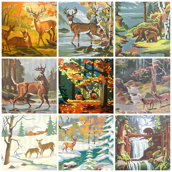 Paint by Number Deer - Etsy
