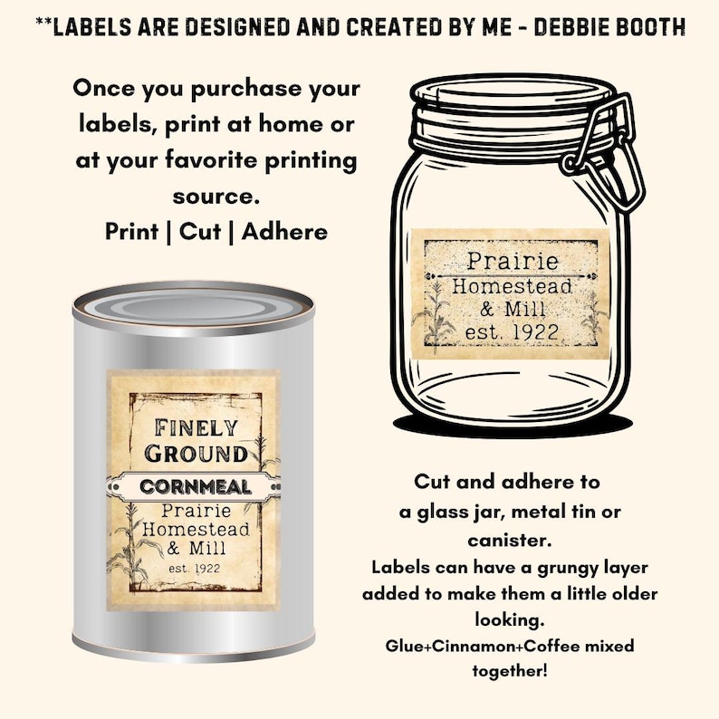 New! Primitive Pantry Labels Digital Download - Etsy