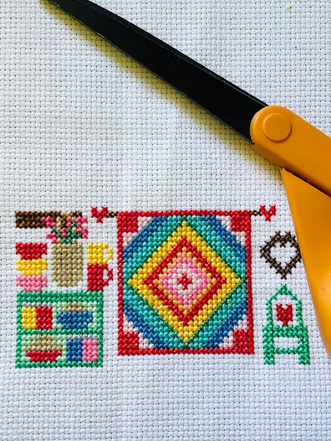 Cross Stitch pattern Vintage Farmhouse Quilt Cross Stitch | Etsy