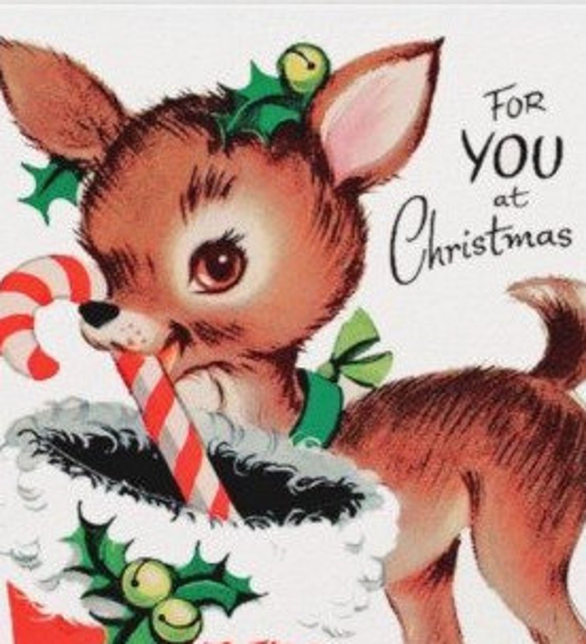 Christmas Vintage Style Reindeer Clipart Immediate Download - Etsy