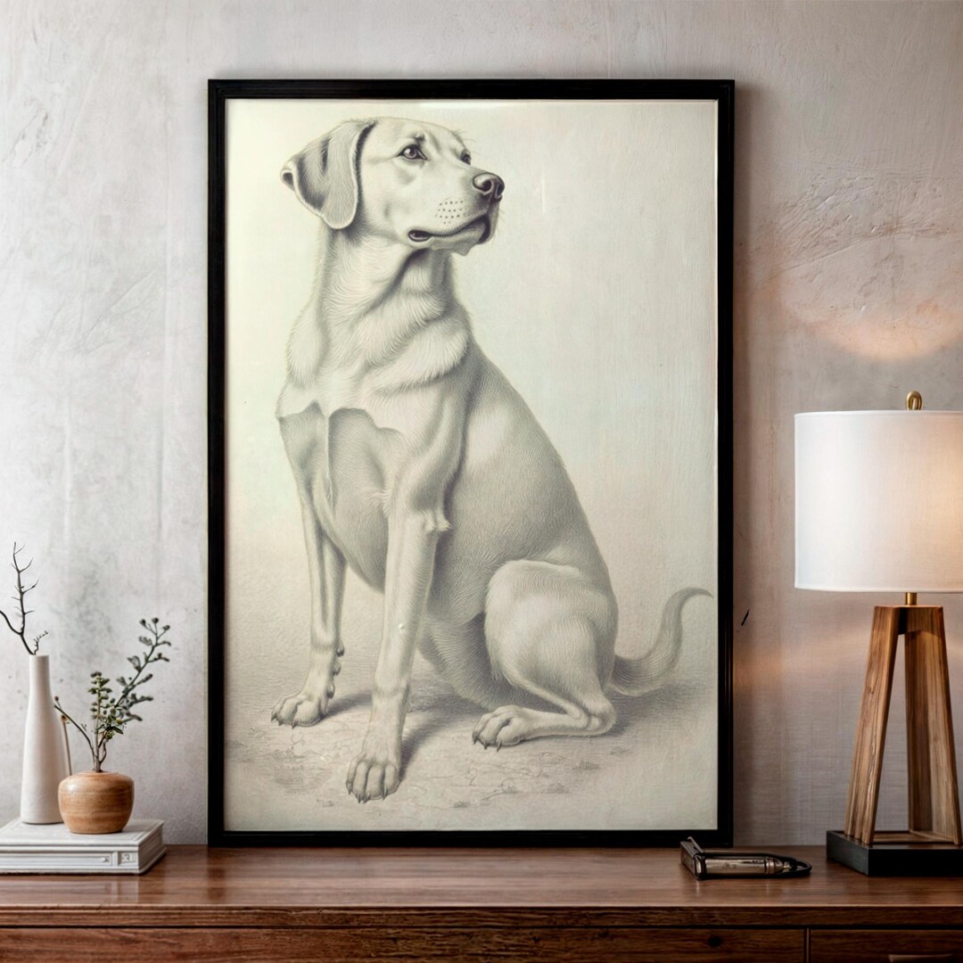 Dog Print, Vintage Dog Art, Vintage Art, Dog Poster, Dog Poster, Wall ...