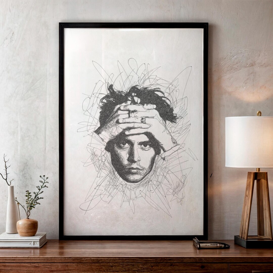 Line Art, Doodle, Johnny Depp Drawing, Decoration, Custom Portrait ...