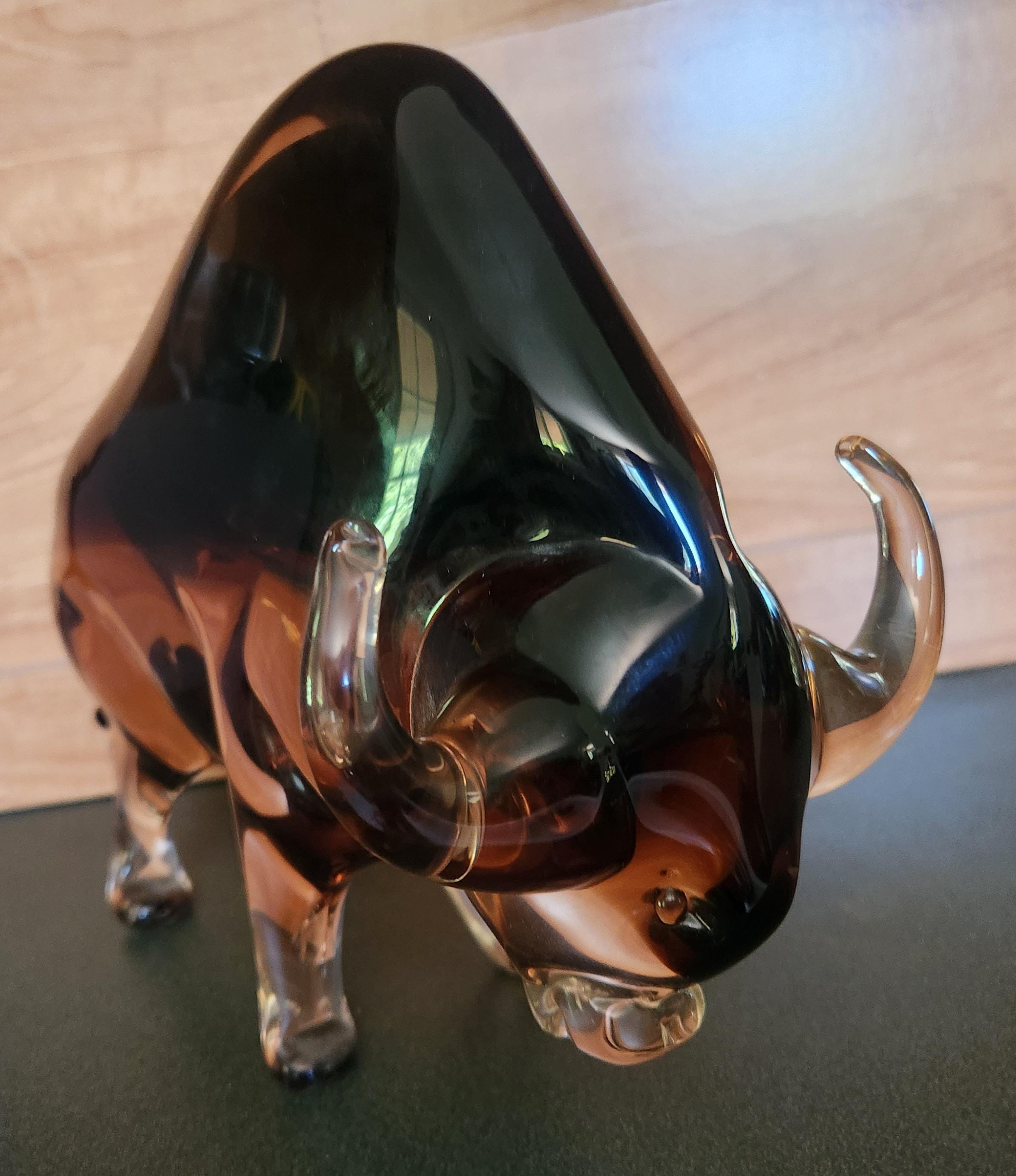 Murano Glass Bull Sculpture Vintage 1970 - Etsy