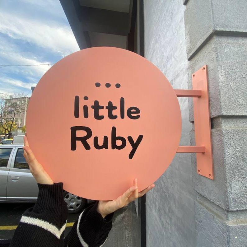 Custom Round Circle Sign, Non-illuminated Round Sign , Blade Signage ...