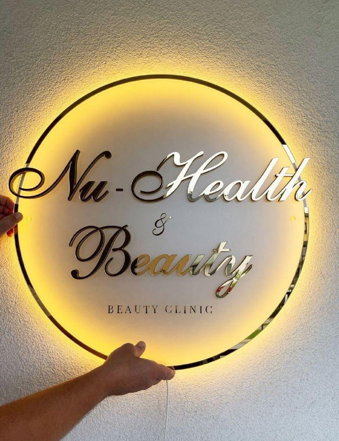 Acrylic Round Sign, Neon Acrylic Sign, Light up Sign, Backlit Business ...