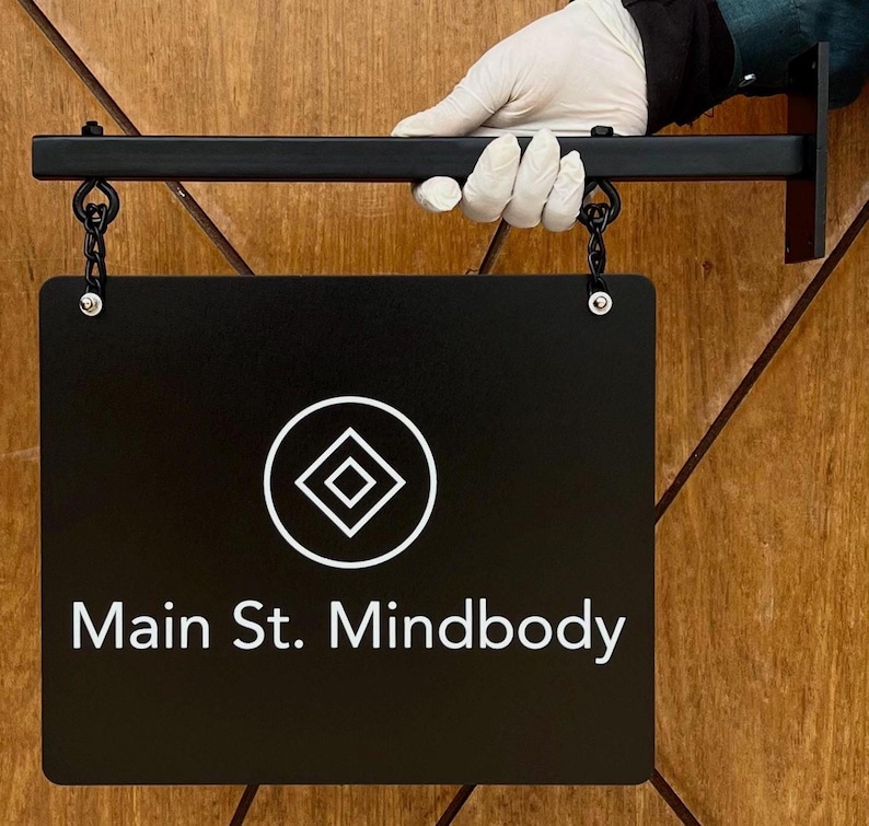 Double Sided Sign | Blade Sign Custom | Round Metal Hanging Sign ...