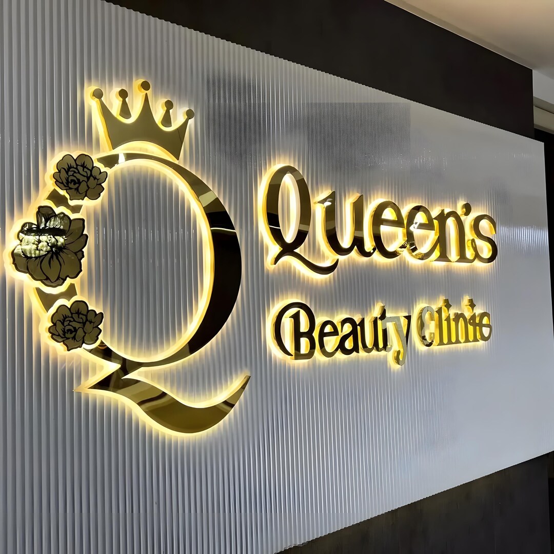 Beauty Salon Sign, Backlit Business Sign, Custom Logo Sign, Illuminated ...