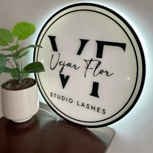 Acrylic Round Sign, Neon Acrylic Sign, Light up Sign, Backlit Business ...