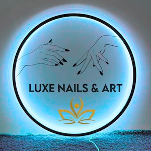 Acrylic Round Sign, Neon Acrylic Sign, Light up Sign, Backlit Business ...