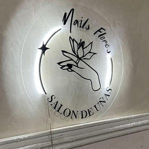 Acrylic Round Sign, Neon Acrylic Sign, Light up Sign, Backlit Business ...