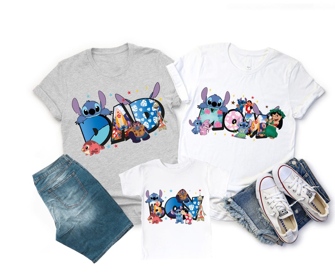 Stitch Family Shirt, Disney Lilo and Angel T-shirt, Matching Mama Dada ...