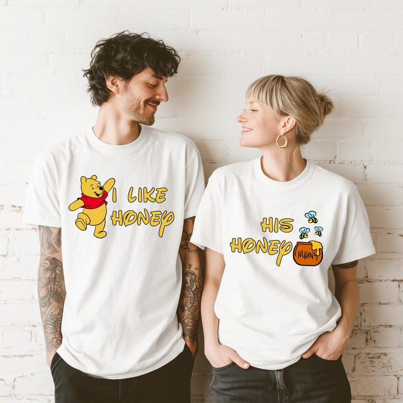 Winnie the Pooh Couple Shirt, Disney Pooh Bear Honey Tee, Honeymoon ...