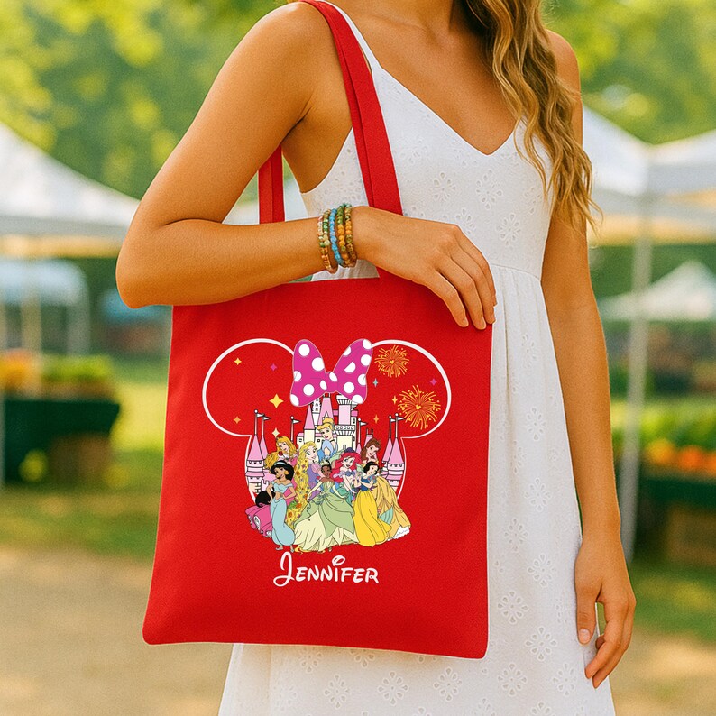 Disney Princess Tote Bag, Personalized Mickey Head Totes, Princess Kids ...