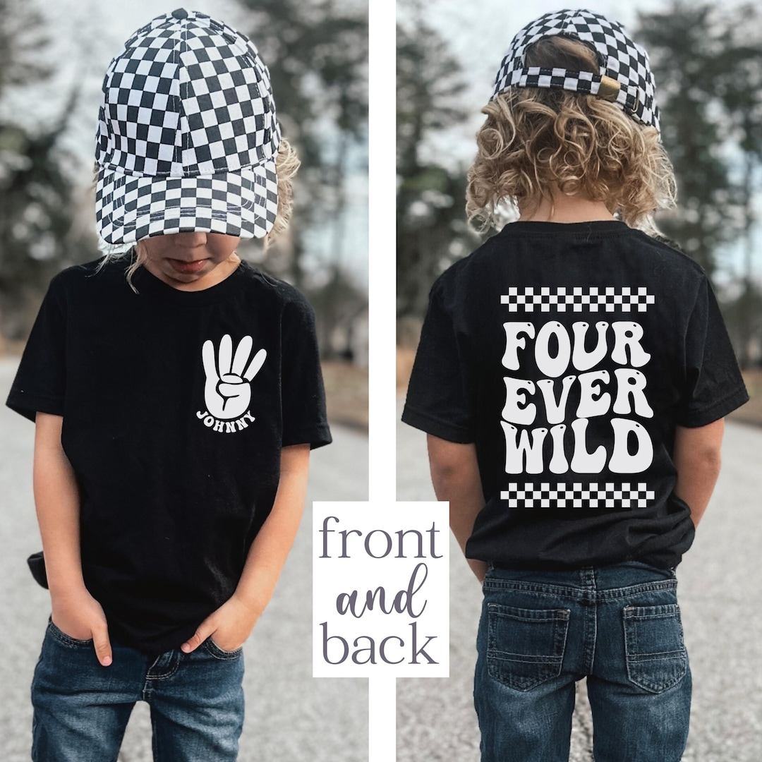 Four Ever Wild Shirt, Fourth Birthday Tee, 4th Birthday Kids Sweatshirt ...