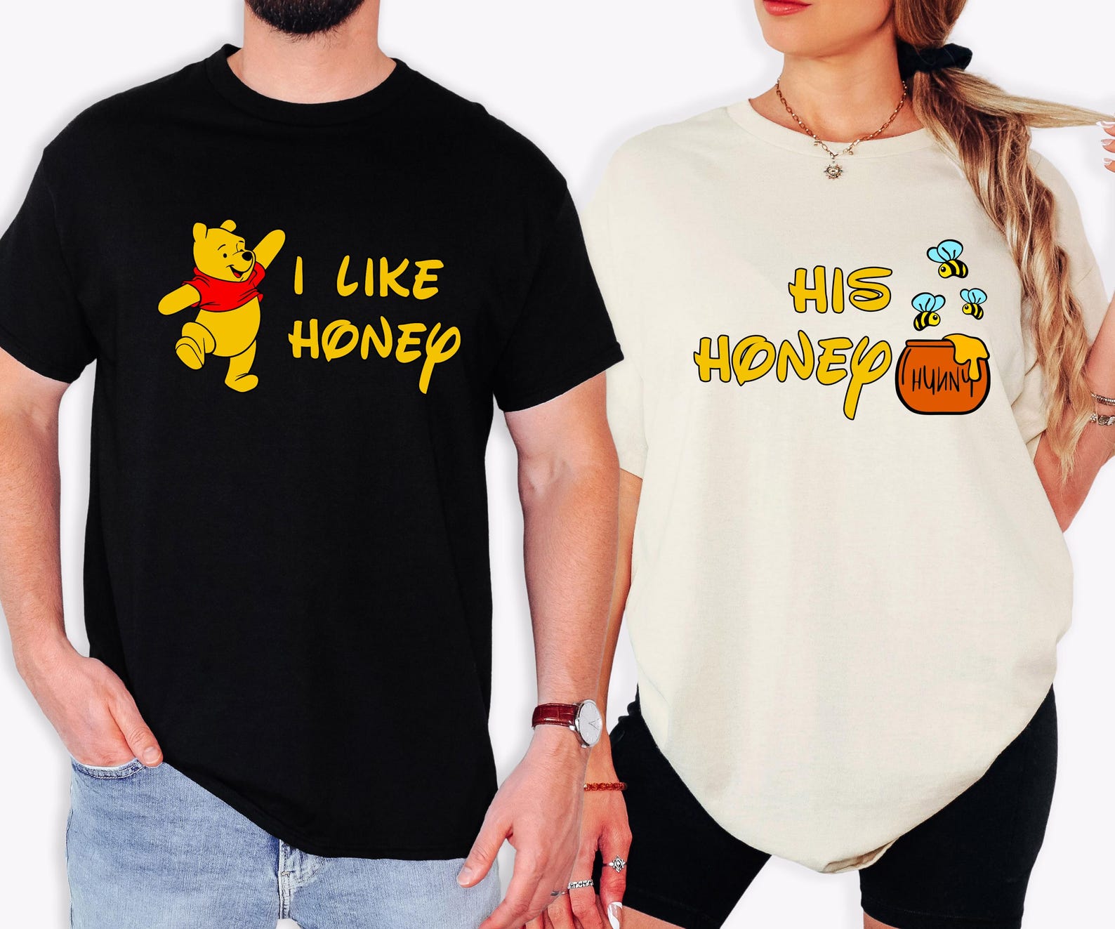 Winnie the Pooh Couple Shirt, Disney Pooh Bear Honey Tee, Honeymoon ...