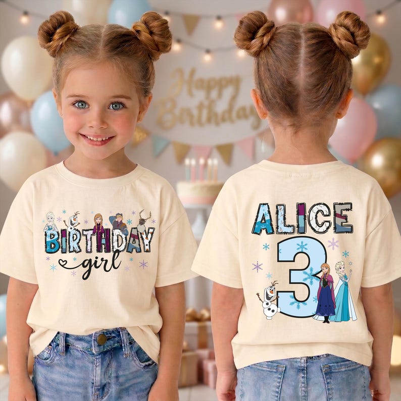 Frozen Birthday Shirt, Princess Elsa Birthday Tee, Anna Birthday Kids ...