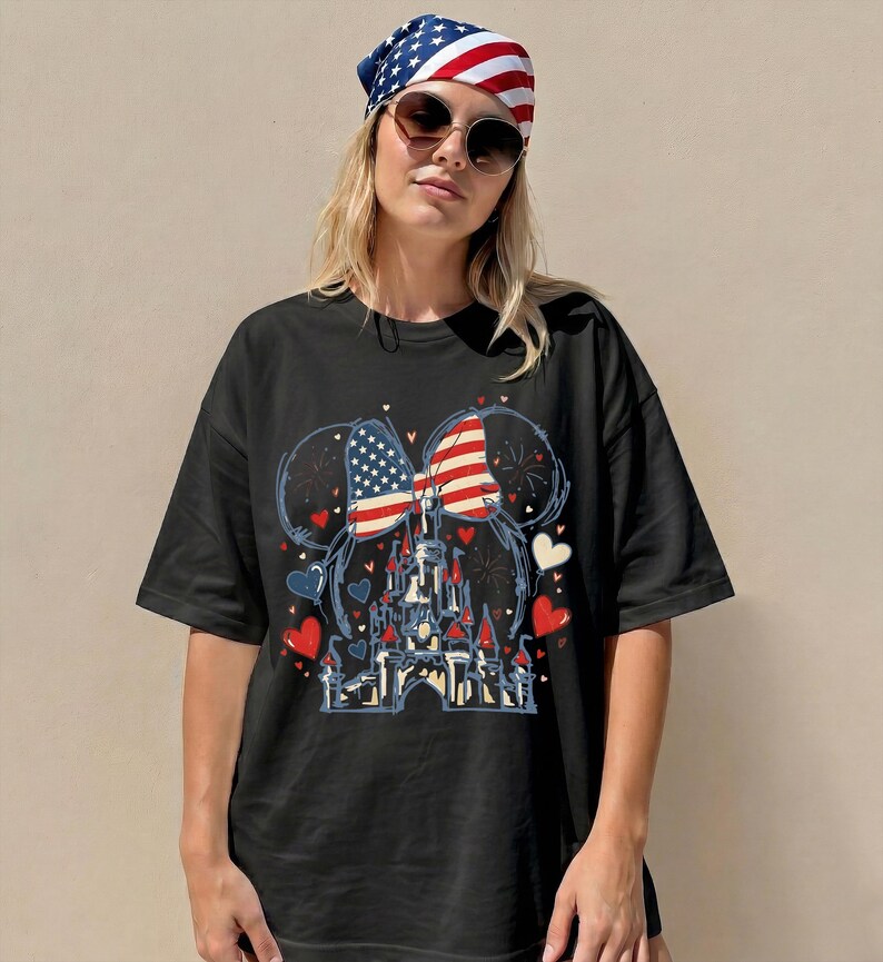 Minnie USA 4th of July Shirt, Disney American Flag Tee, Patriotic Girl ...