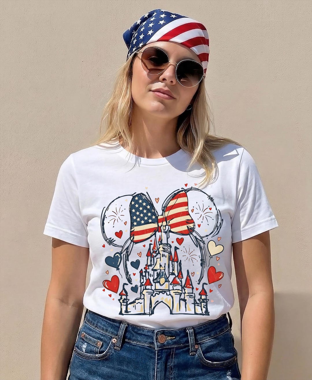 Minnie USA 4th of July Shirt, Disney American Flag Tee, Patriotic Girl ...