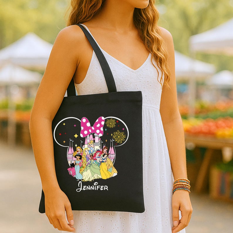 Disney Princess Tote Bag, Personalized Mickey Head Totes, Princess Kids ...