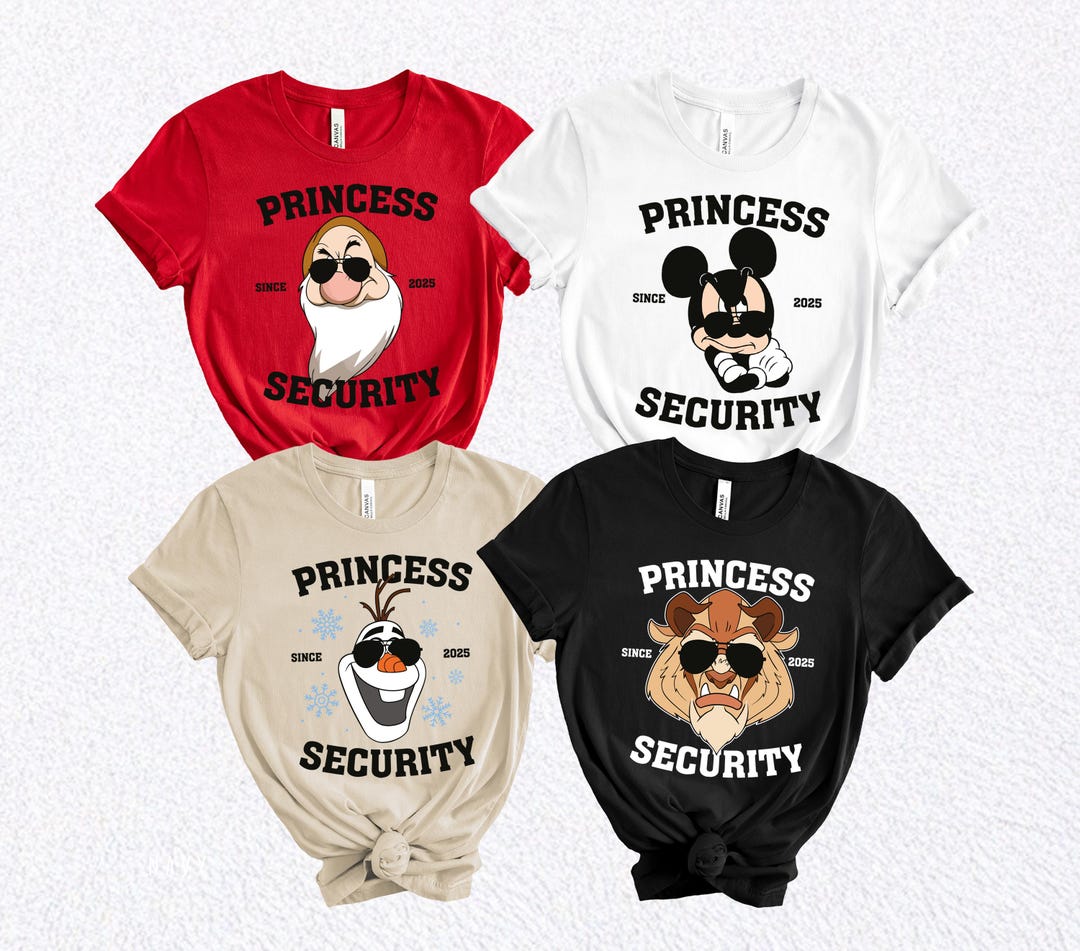 Disney Princess Security T-shirt, Mickey Dad Tee, the Beast Father's ...