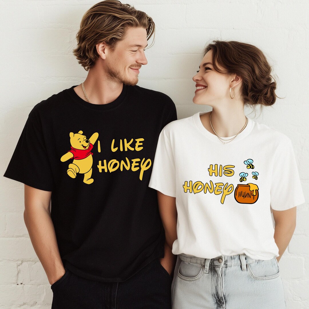 Winnie the Pooh Couple Shirt, Disney Pooh Bear Honey Tee, Honeymoon ...