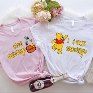 Winnie the Pooh Couple Shirt, Disney Pooh Bear Honey Tee, Honeymoon ...