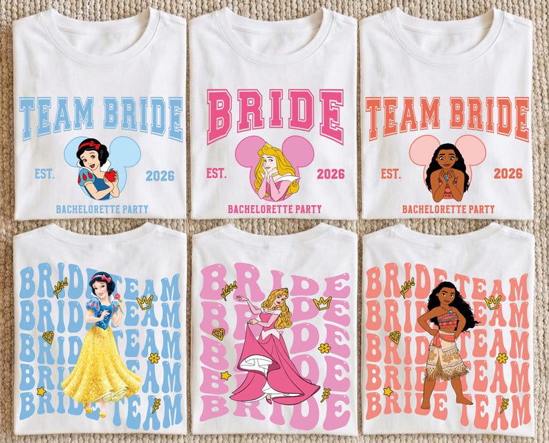 Disney Bachelorette Shirt, Princess Bride Tee, Bridal Party Disneyland ...