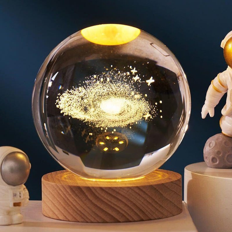 Custom Solar System Night Light, Personalized Crystal Ball Night Lamp ...
