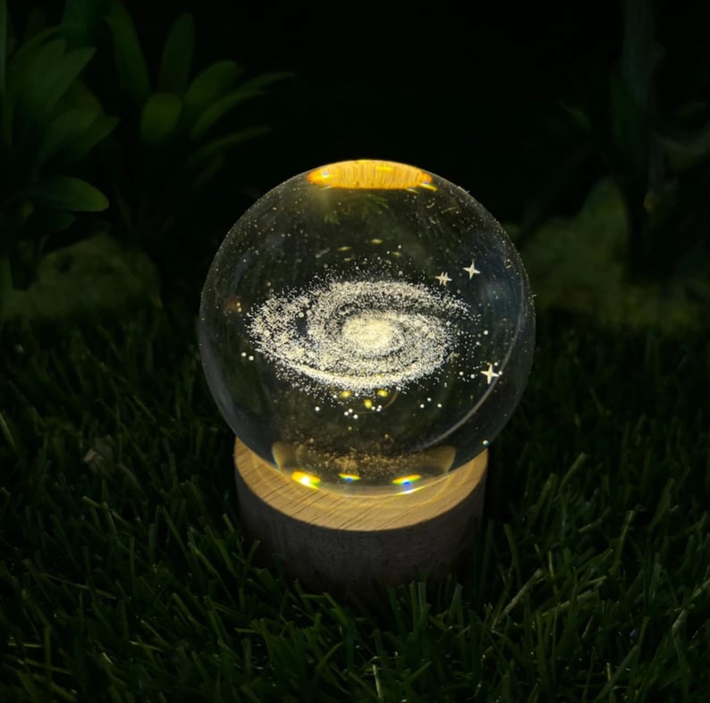 Custom Solar System Night Light, Personalized Crystal Ball Night Lamp ...