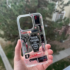 IPhone 15 Pro- Bloody Knives, Thick Thighs & Spooky Vibes Rhinestone ...