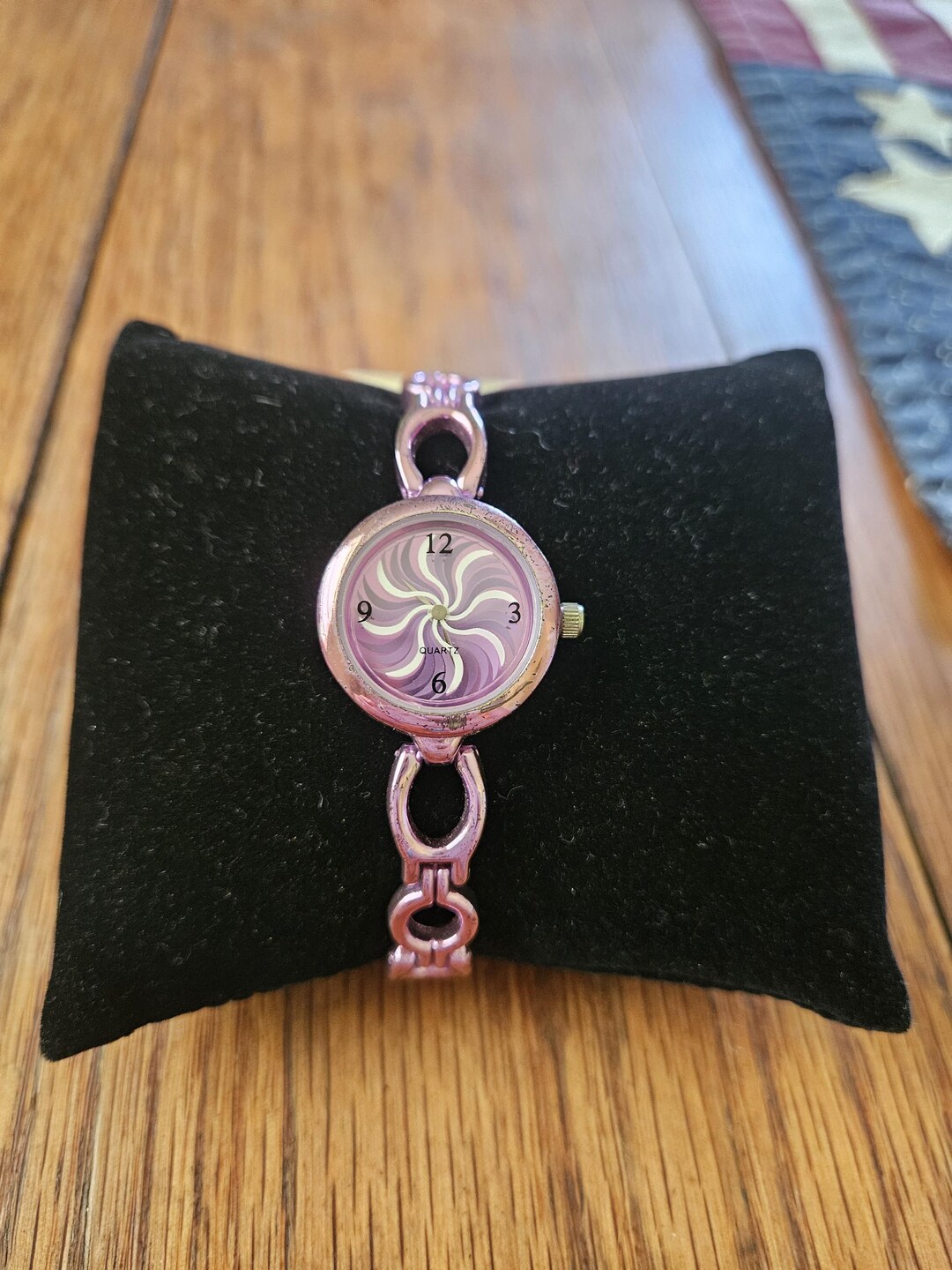 Quartz, Pink Swirl, Analog, Ladies, Wrist Watch, Stainless Steel Back ...