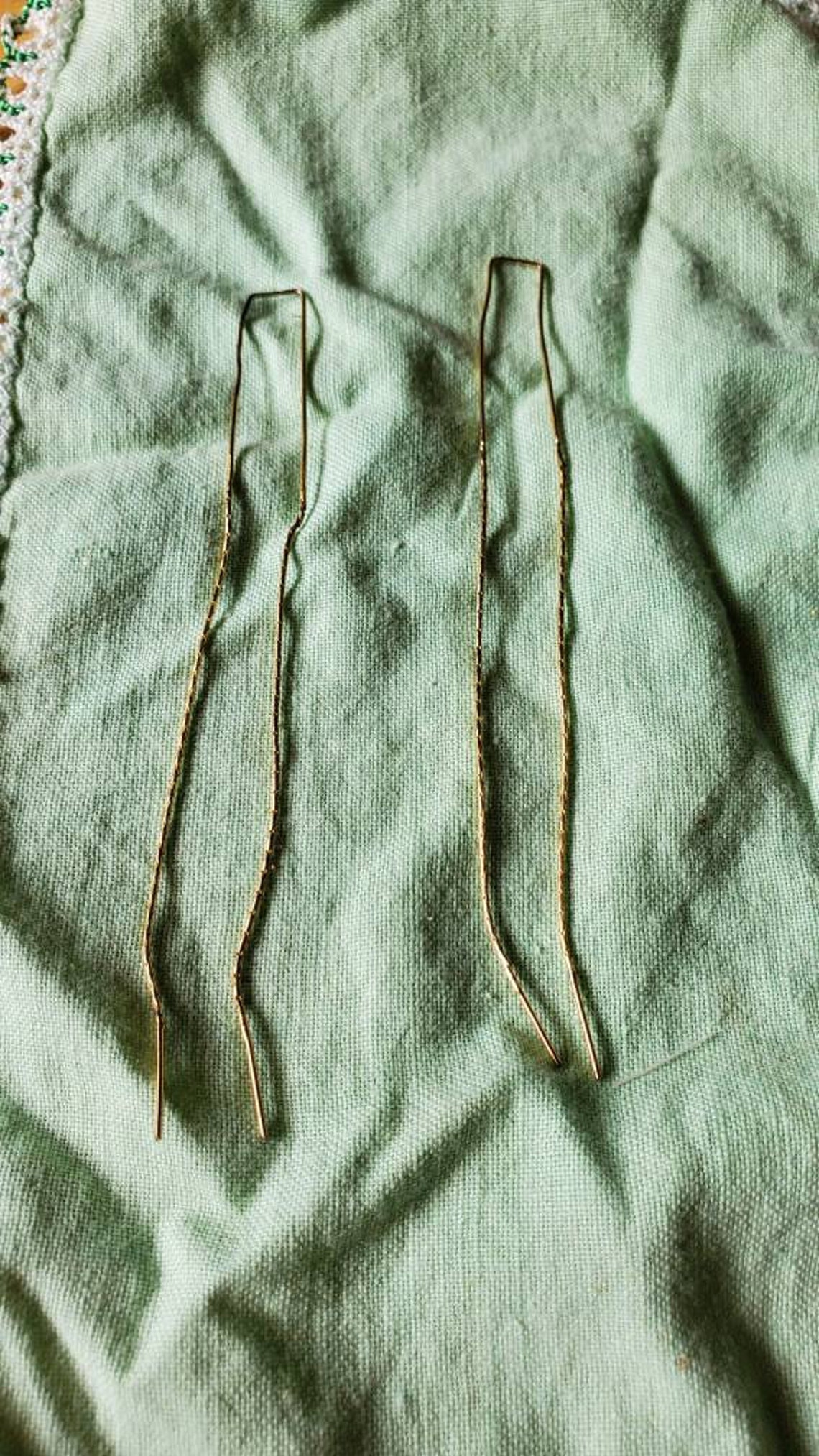 925 AV Thailand Goldtone Threader Earrings Vintage Retro | Etsy