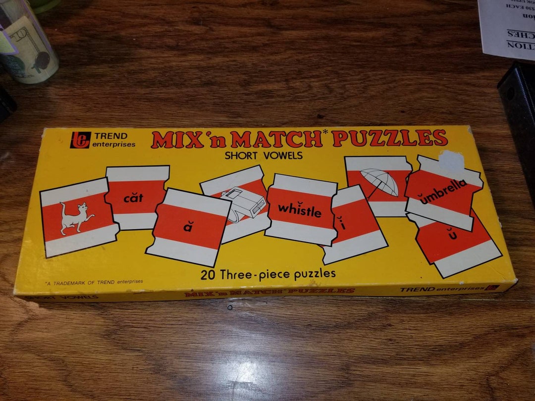 1973 Mix and Match Short Vowel Puzzles - Etsy