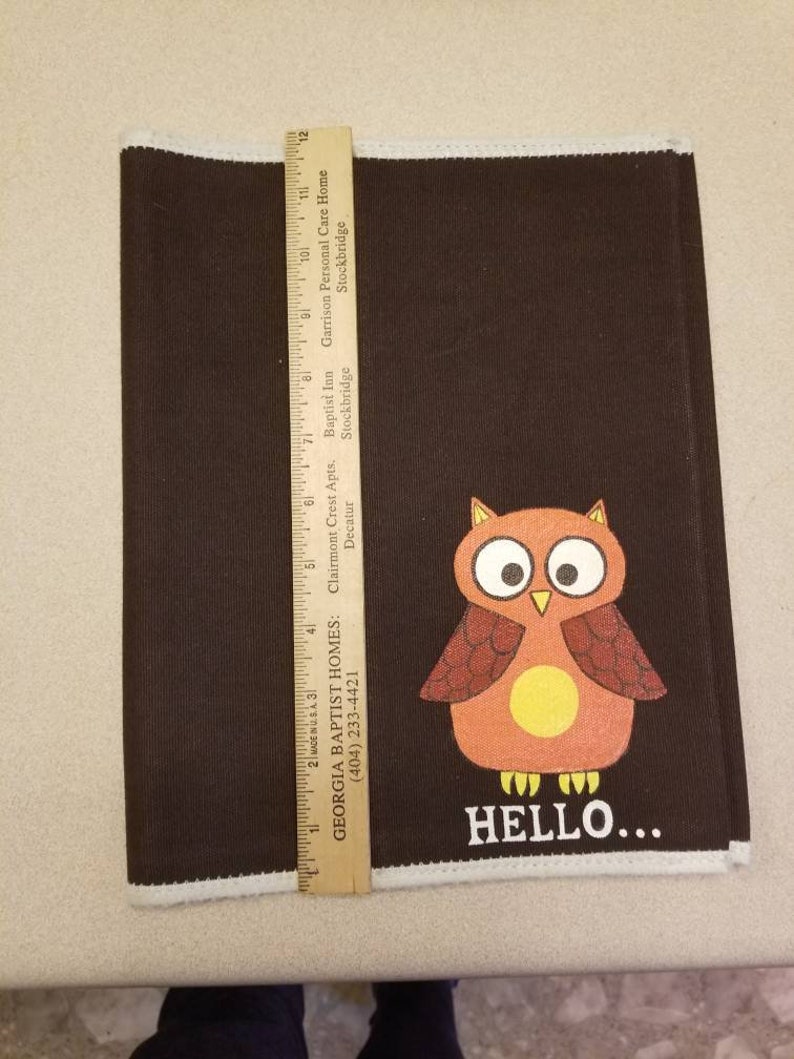Owl Hello Book Cover Notebook Cover Brown Cloth Retro | Etsy