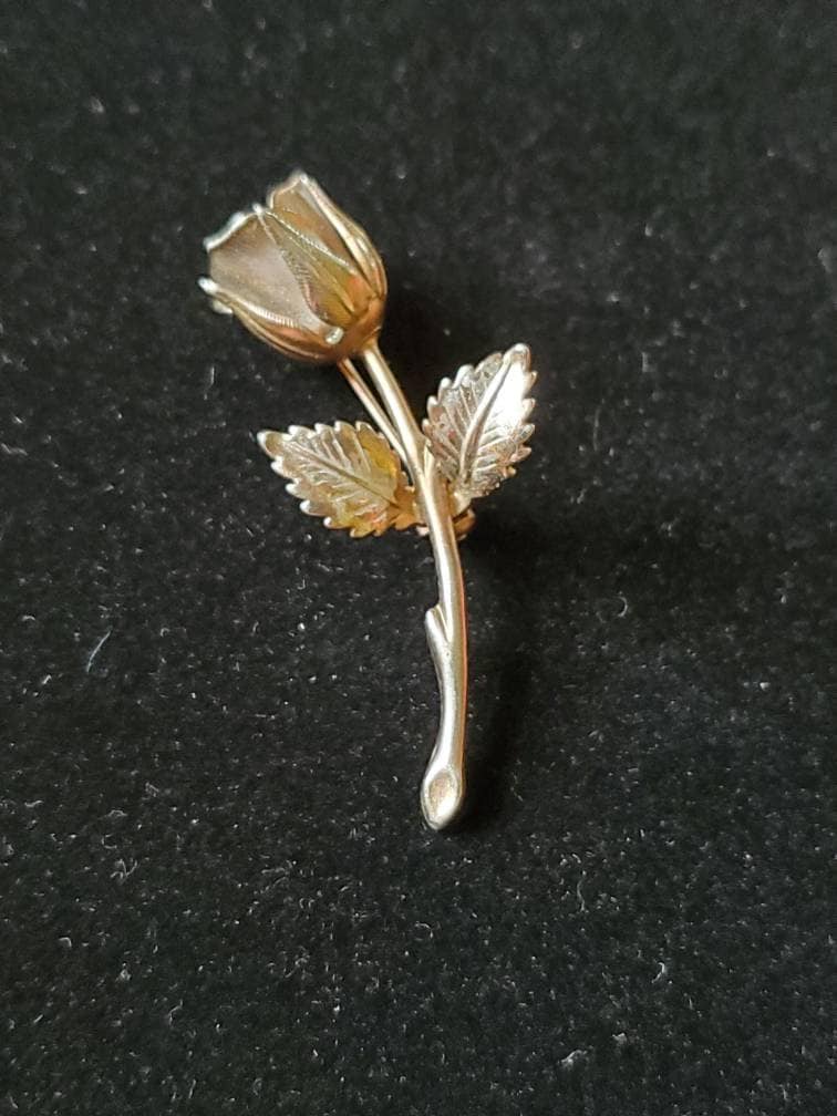 Vintage Silvertone Single Rose Brooch/pin Unmarked | Etsy