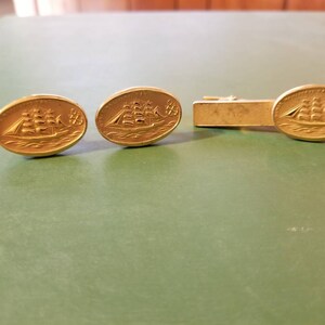 Ship, Nautical , Cufflinks and Tie Clip Set - Etsy