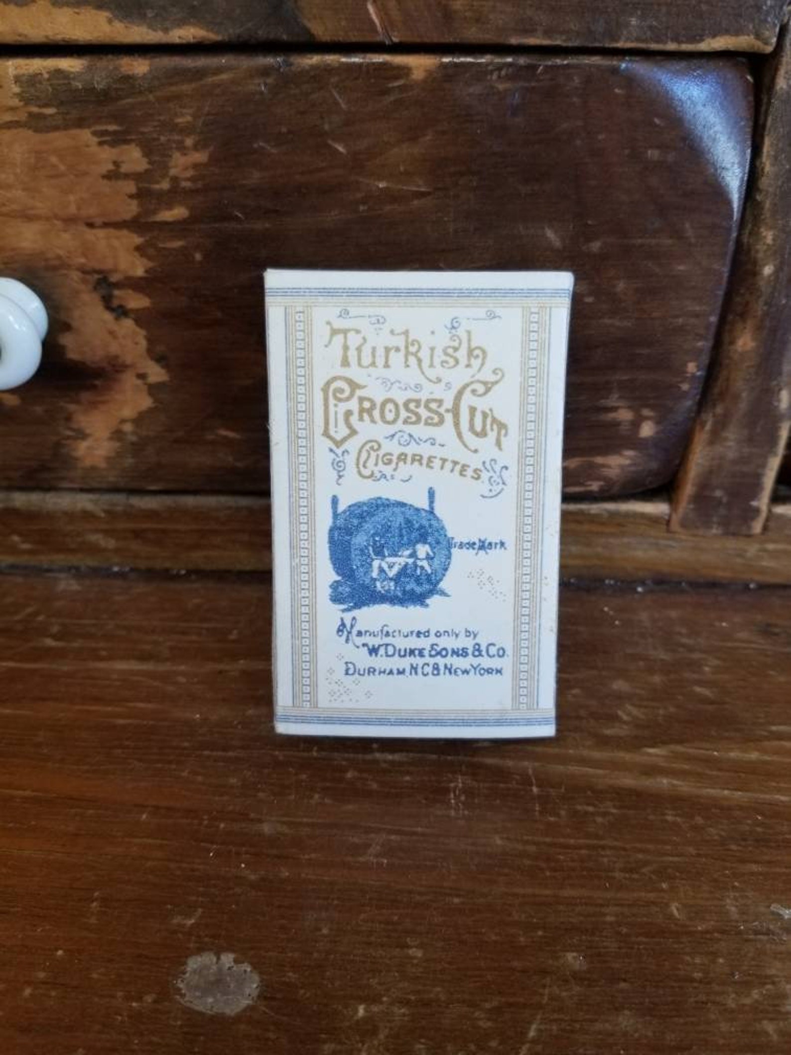 Vintage, Turkish, Cross Cut Cigarette Box, Manufactured by W. Duke Sons ...