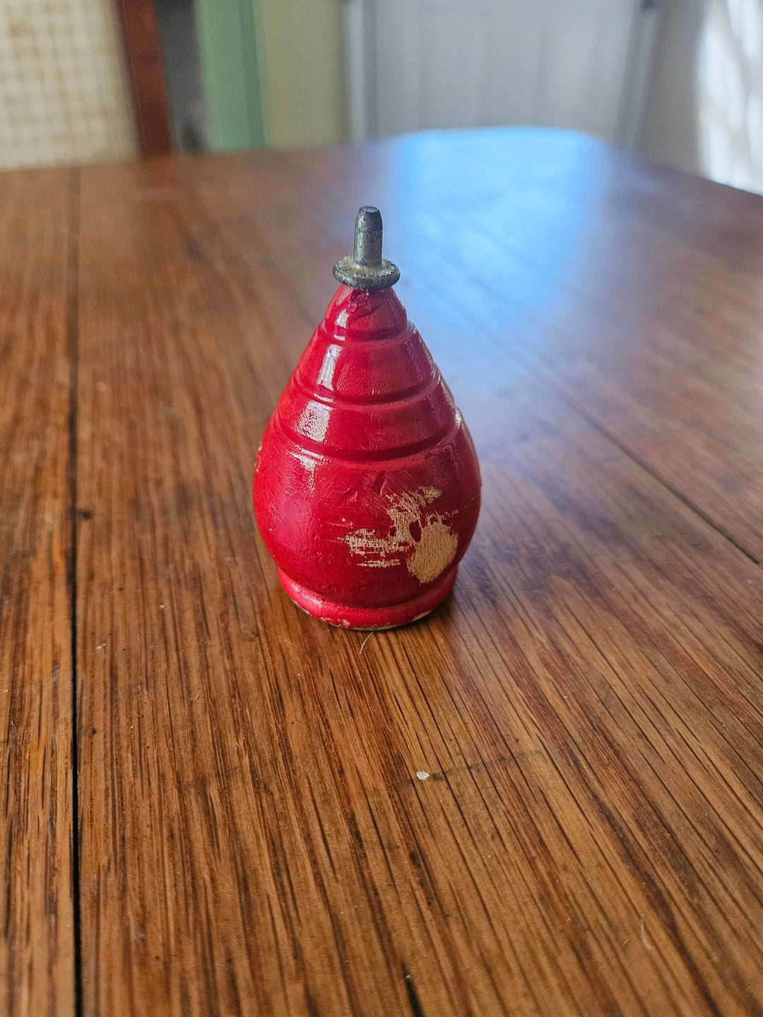 Red , Taiwan, Wooden, Spin, Top, Toy, Vintage, Retro - Etsy