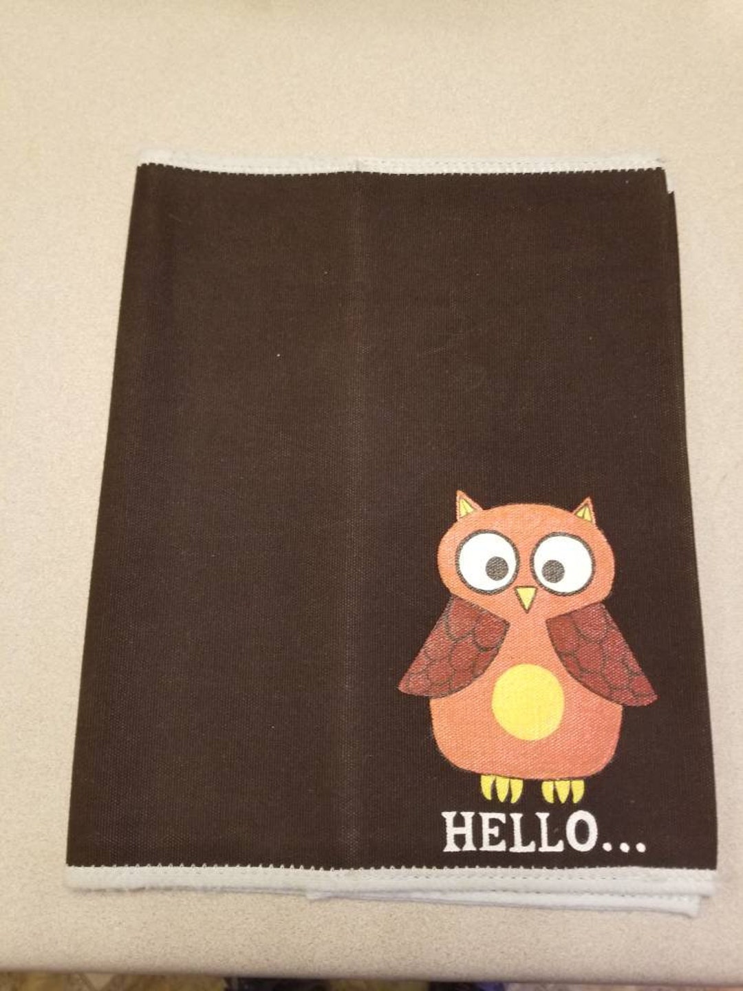 Owl Hello Book Cover Notebook Cover Brown Cloth Retro - Etsy
