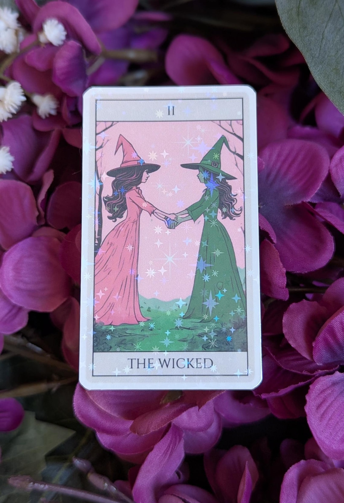 Wicked Tarot Card Sticker | Pink and Green Wicked Sticker | Vinyl ...