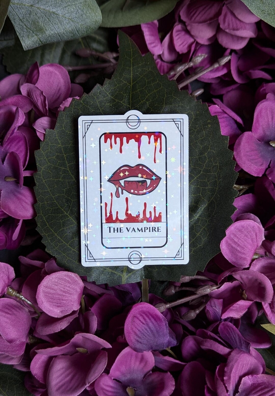 Vampire Tarot Sticker | Tarot Card Sticker | Sparkly Vampire Sticker ...